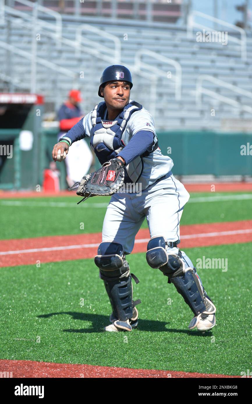 University of Connecticut Huskies catcher Thad Phillips (30) during ...