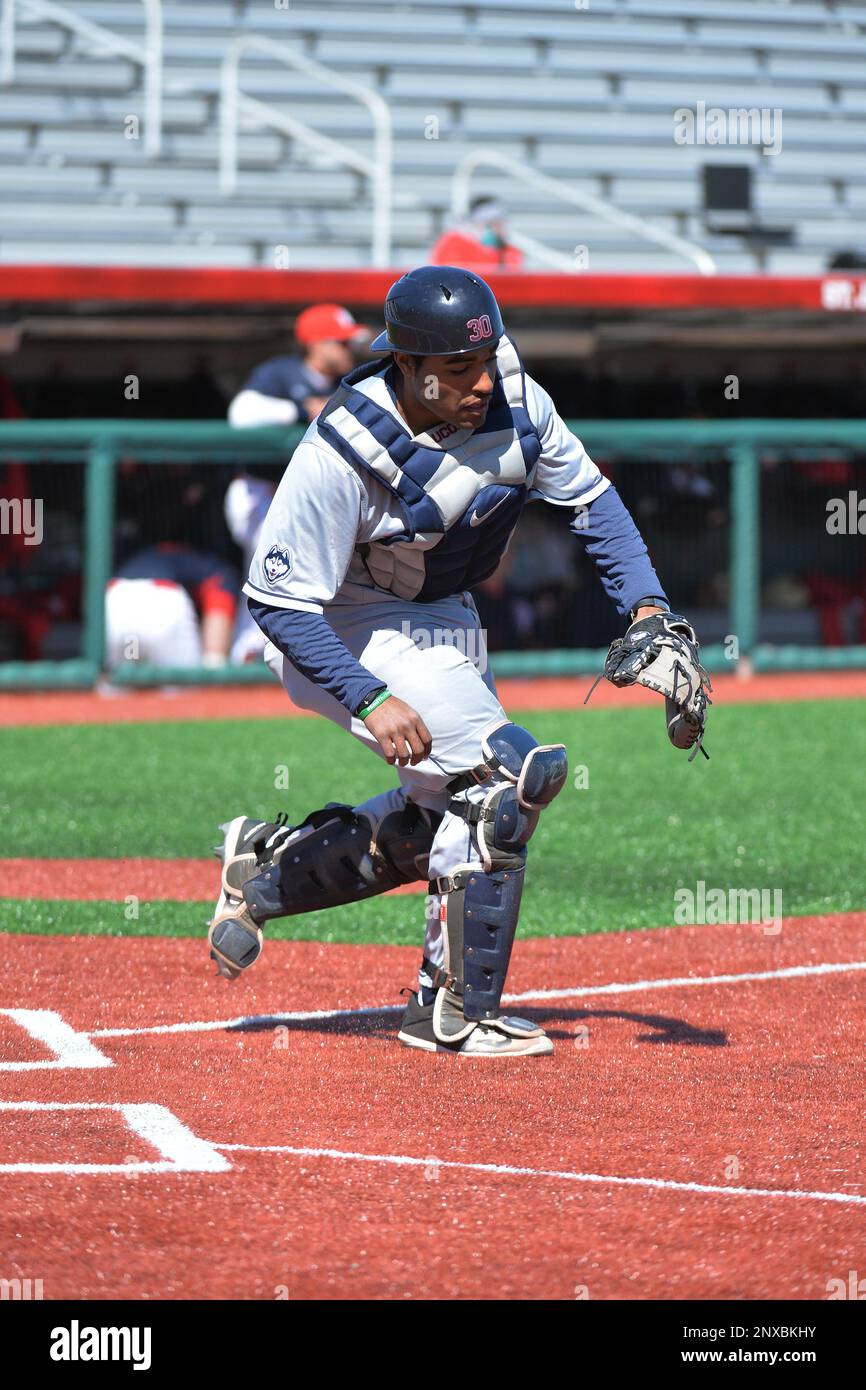 University of Connecticut Huskies catcher Thad Phillips (30) during ...