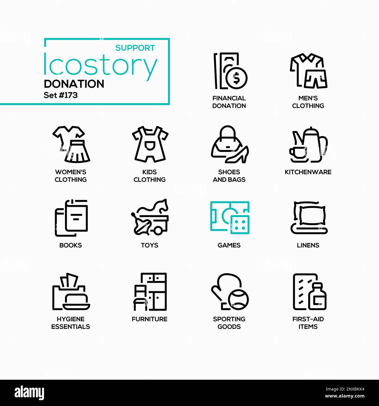 Charity essentials Stock Vector Images - Alamy