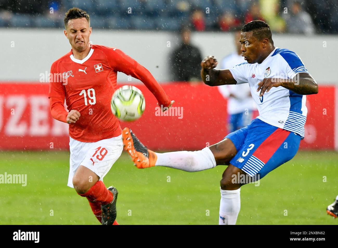Switzerland's Mario Gavranovic, left, fights against Panama's Harold ...