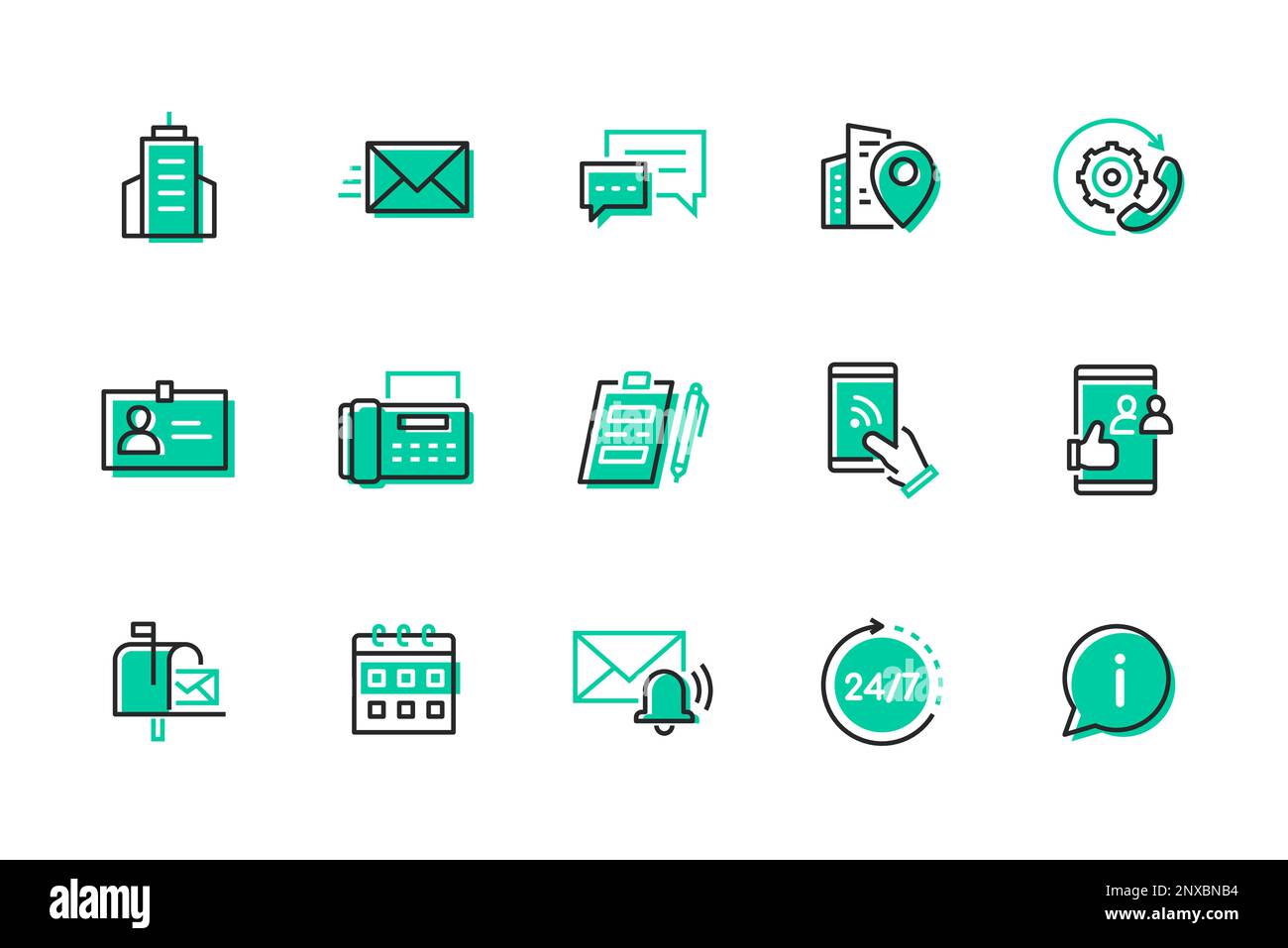 Contact us - modern line design style icons set Stock Vector Image ...