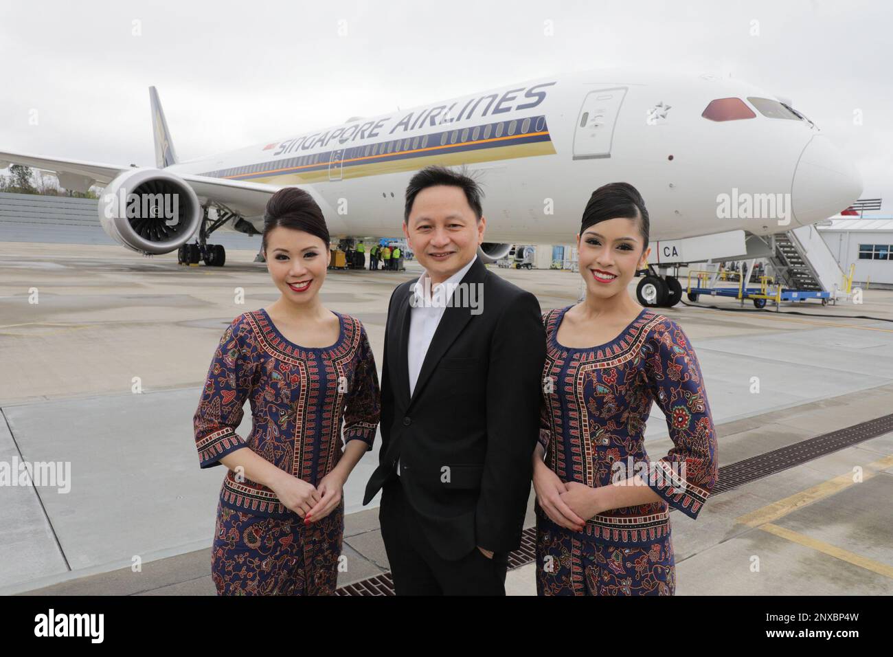 Goh Choon Phong, CEO of Singapore Airlines (SIA) took delivery of the ...