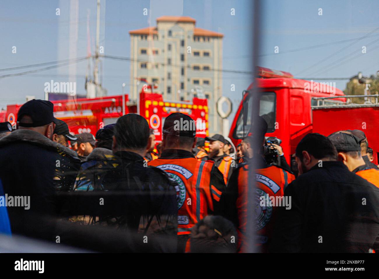 Gaza, Palestine. 01st Mar, 2023. Palestinian members of civil defense ...