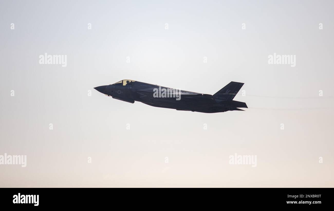 A U.S. Marine Corps F-35B Lightning II aircraft with Marine Fighter ...