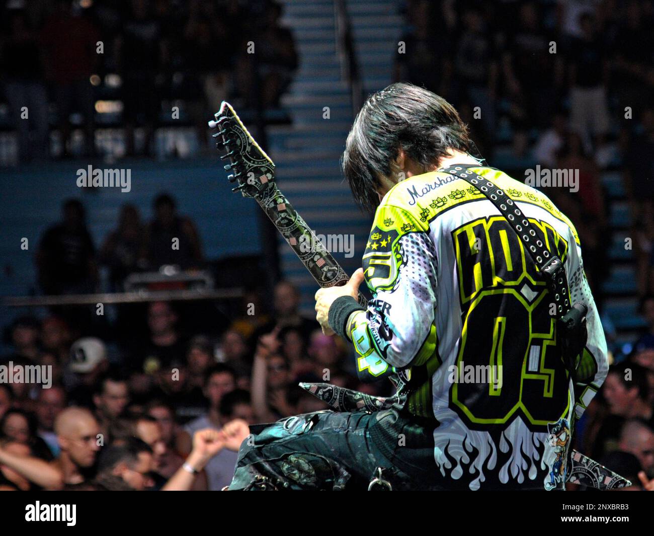 Jason Hook of Five Finger Death Punch performs during the Trespass ...