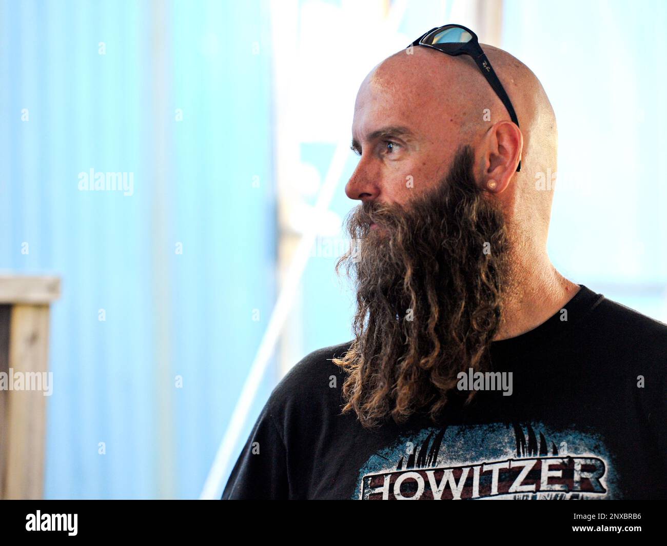 Chris Kael of Five Finger Death Punch backstage during the Trespass ...
