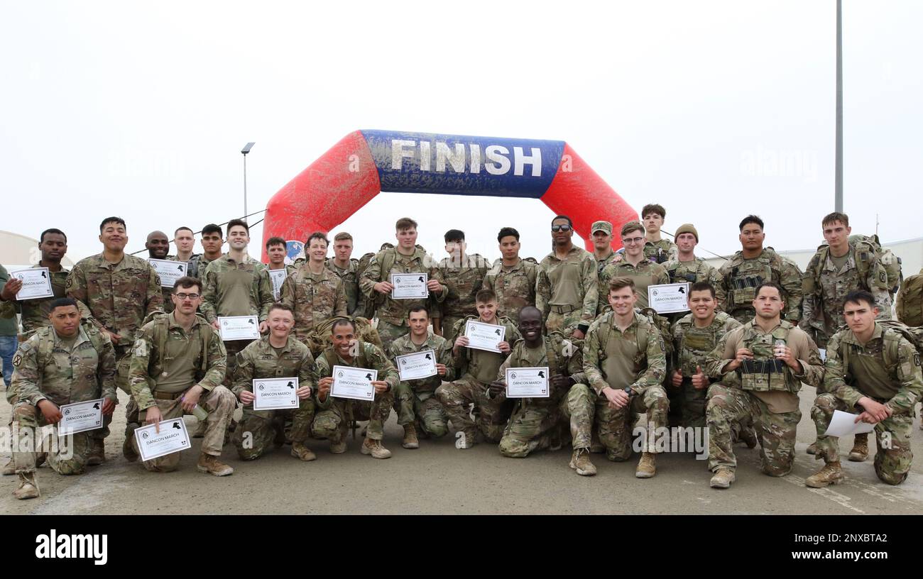 U.S. Soldiers pose after completing the Danish Contingent March, DANCON ...