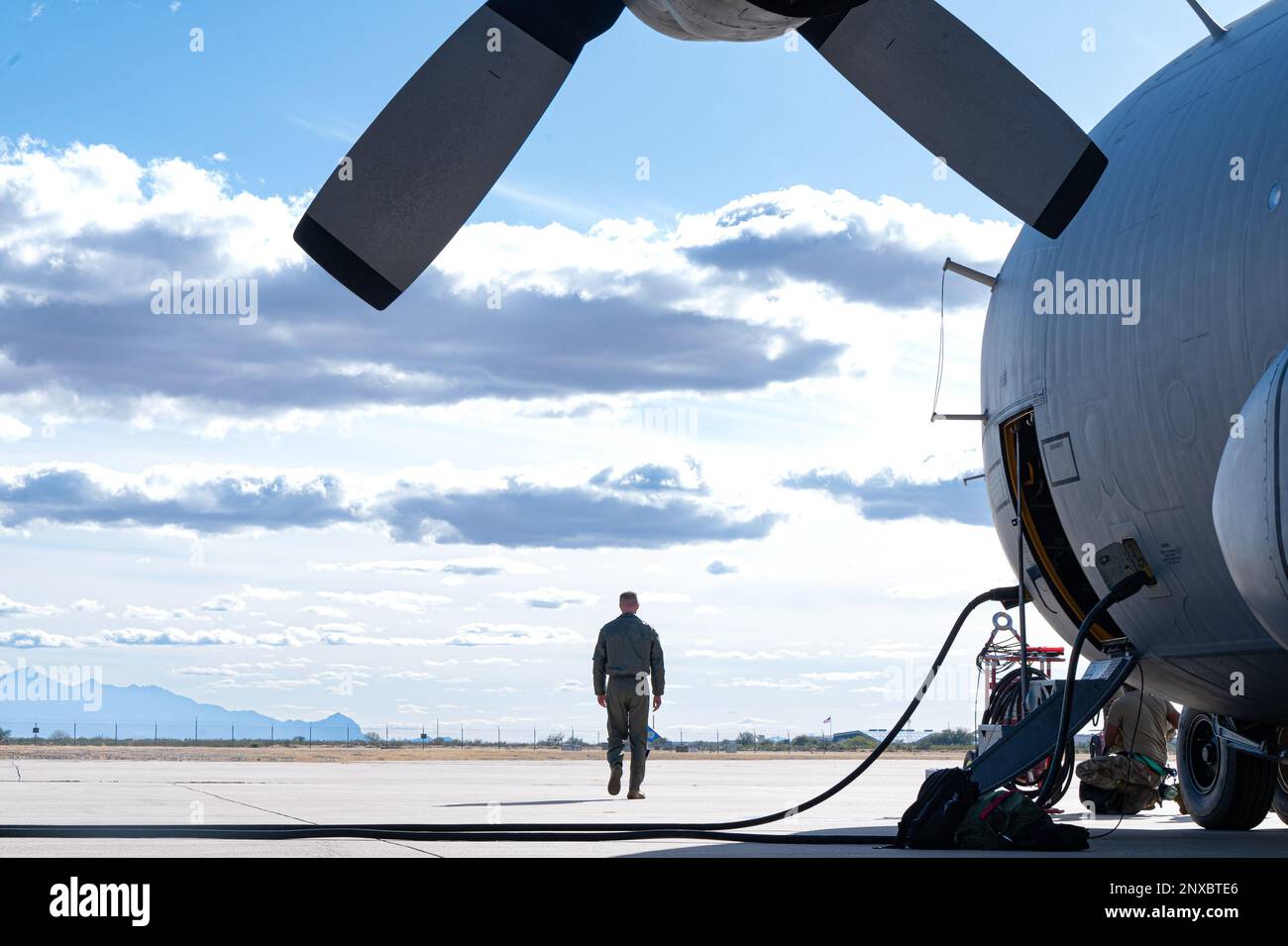 Aircrew from the 43rd Electronic Combat Squadron perform pre-flight ...