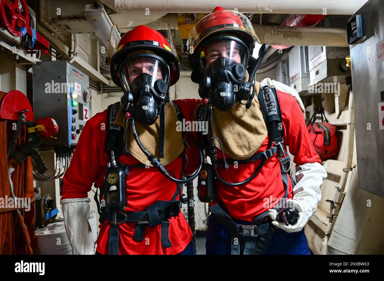 U.S. Coast Guard Seaman Brock Richards and Seaman Grace Larsen, crew ...