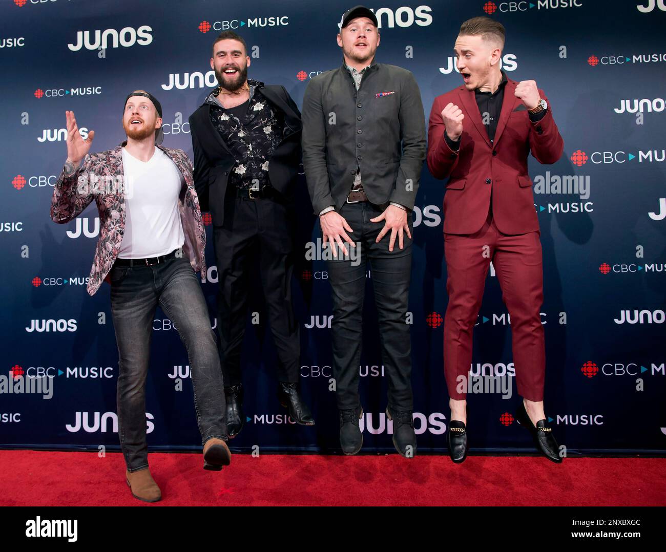 The James Barker Band arrives on the red carpet at the Juno Awards in ...