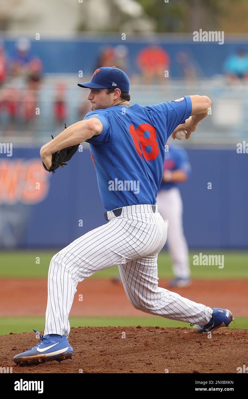GAINESVILLE, FL - MARCH 25: Tyler Dyson (18) of the Gators delivers a ...