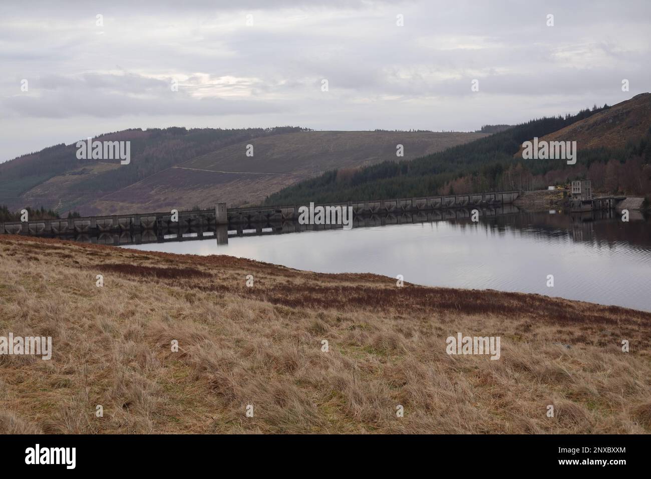 Errochty Dam, a diamond headed buttress dam and Loch Errochty ...