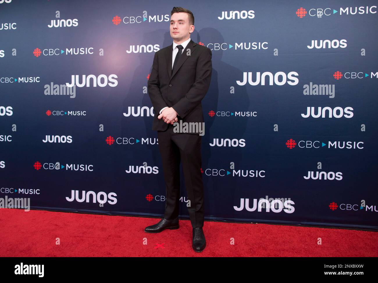 Riley Bell arrives on the red carpet at the Juno Awards in Vancouver ...