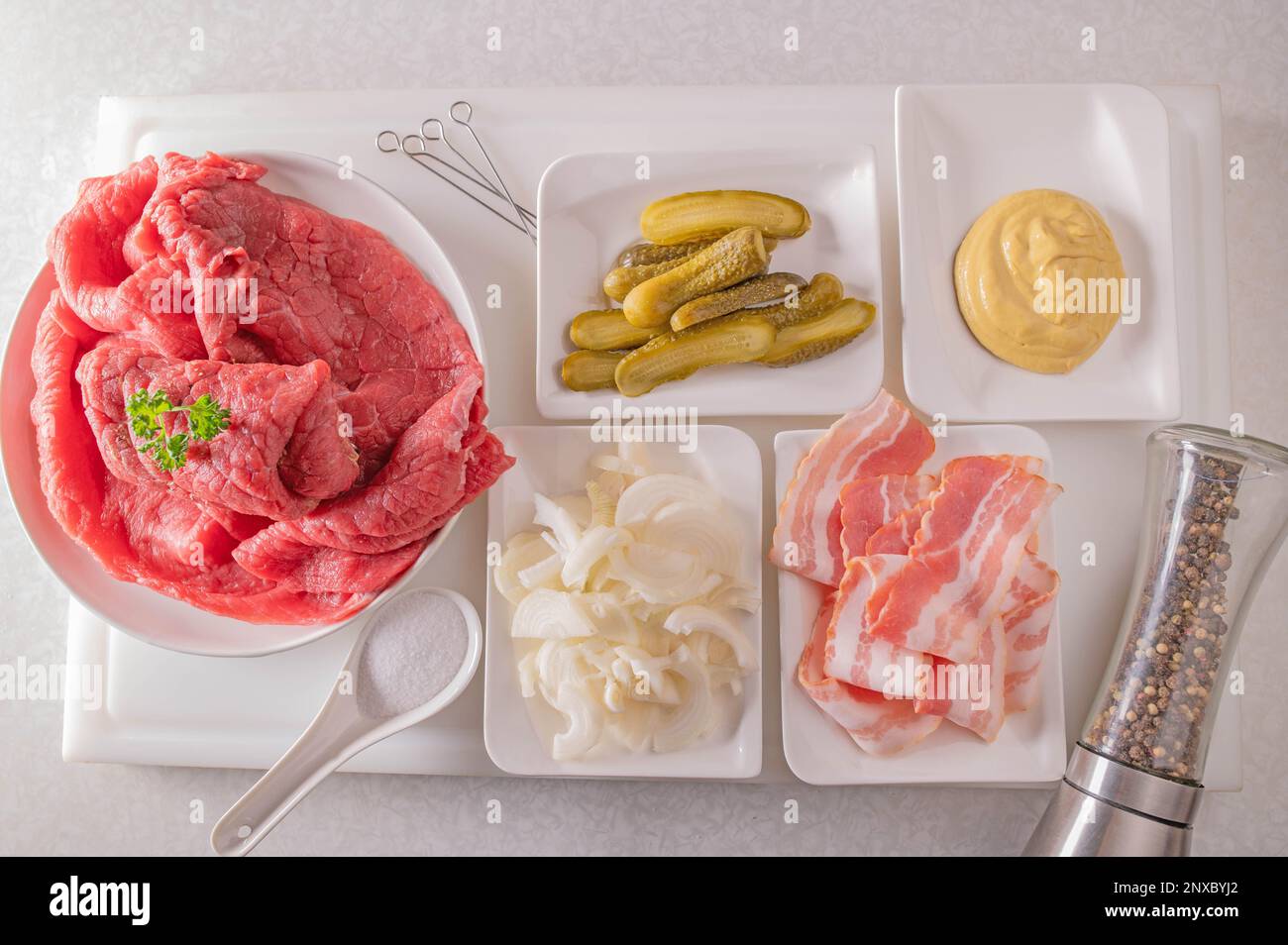 Ingredients for cooking german beef roulades Part of a series Stock ...