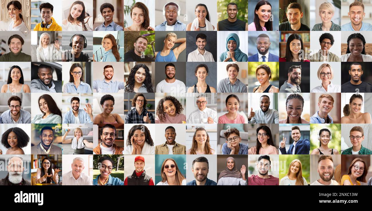 Multiple portraits of happy children hi-res stock photography and ...