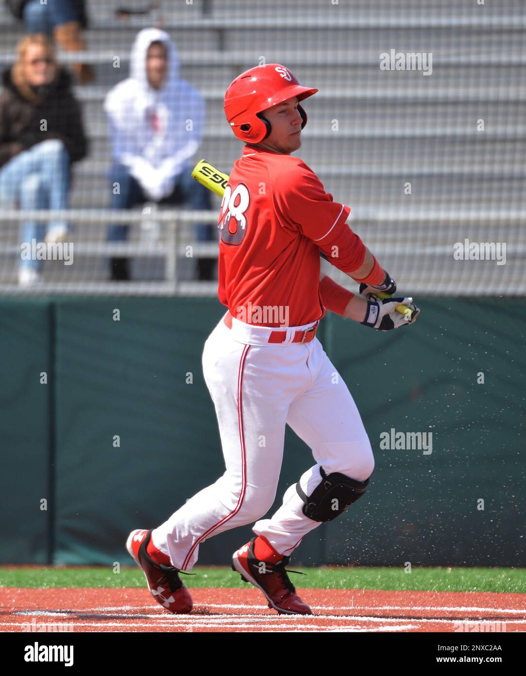 St. John's University Redstorm infielder Luke Stampfl (28) during game ...