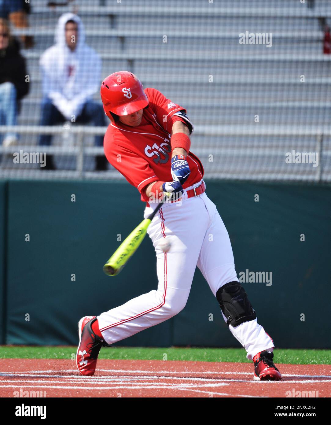 St. John's University Redstorm infielder Luke Stampfl (28) during game ...