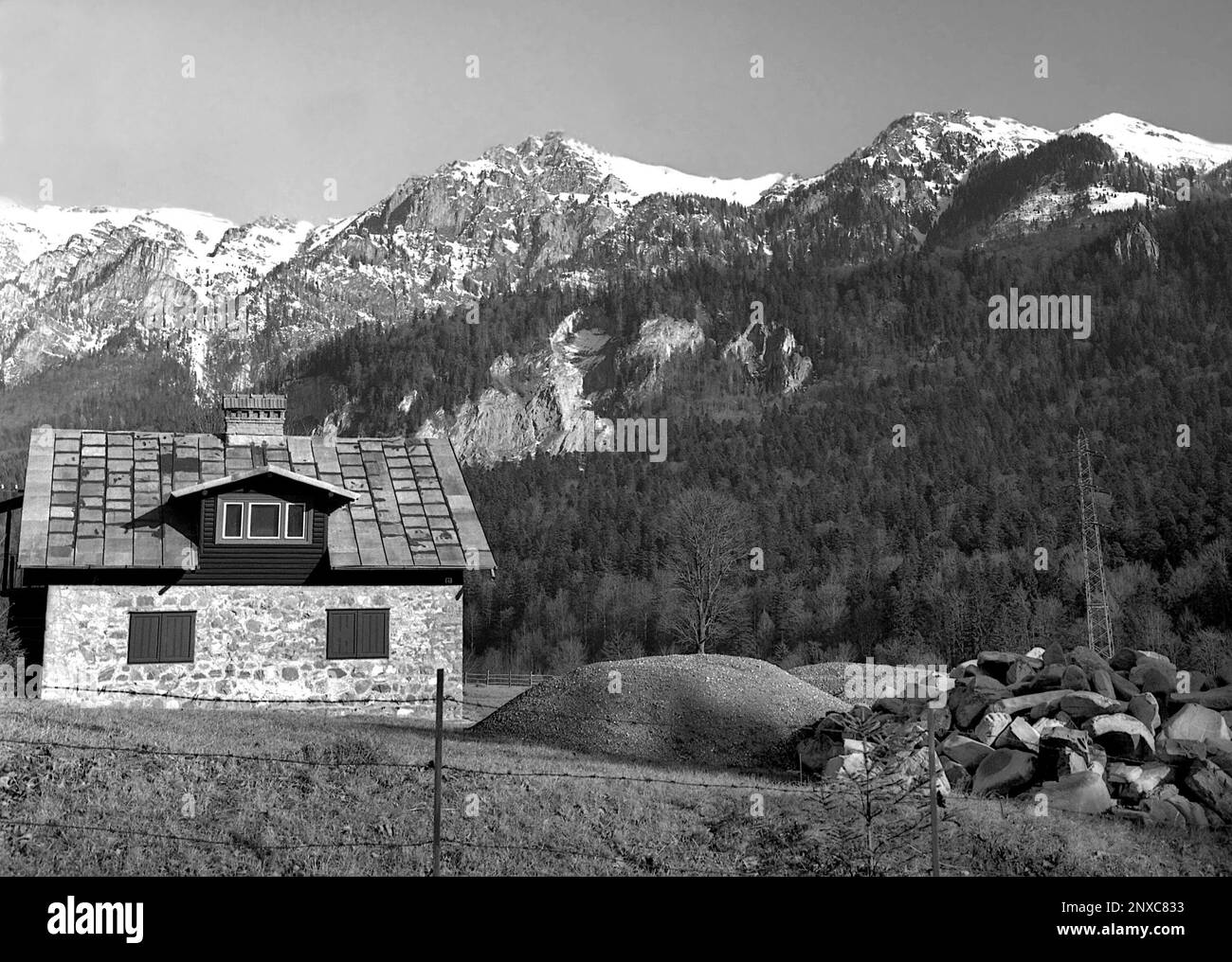 A stone cabin in the Bucegi Mountains, Romania, approx. 1974 Stock ...