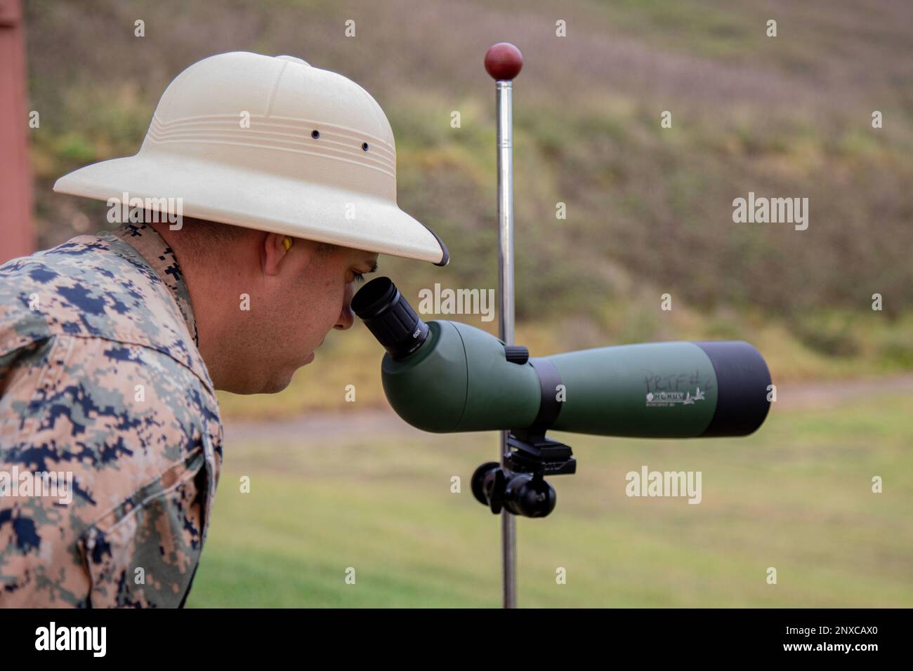 U.S. Marine Corps Sgt. Nicholas Crosby, a range coach at Pu'uloa Range ...