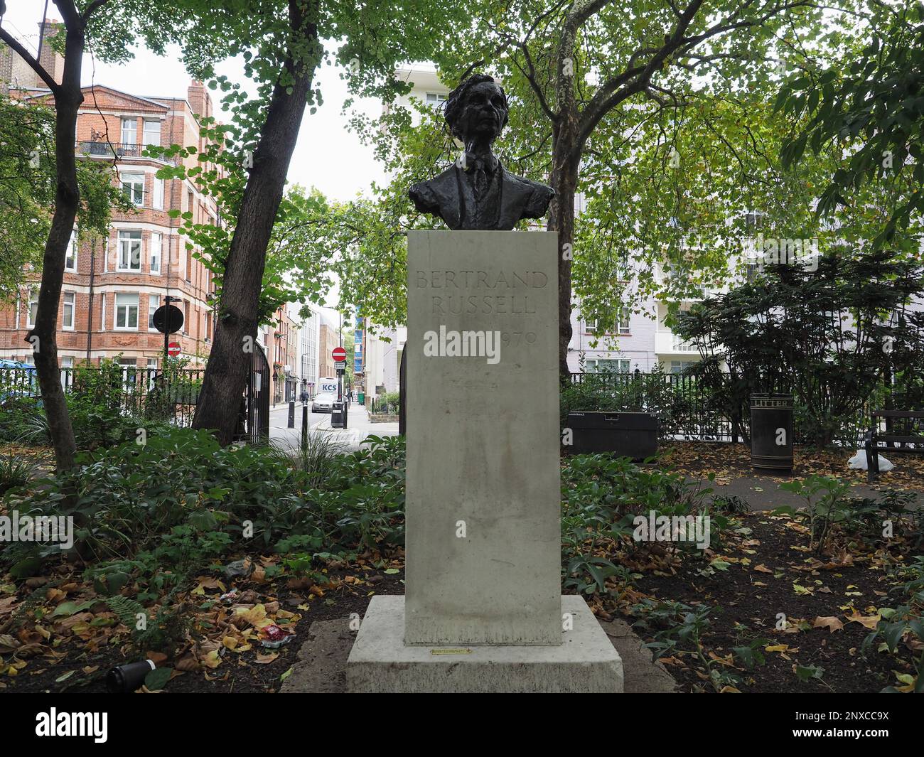 LONDON, UK - CIRCA OCTOBER 2022: Statue of British philosopher Bertrand ...