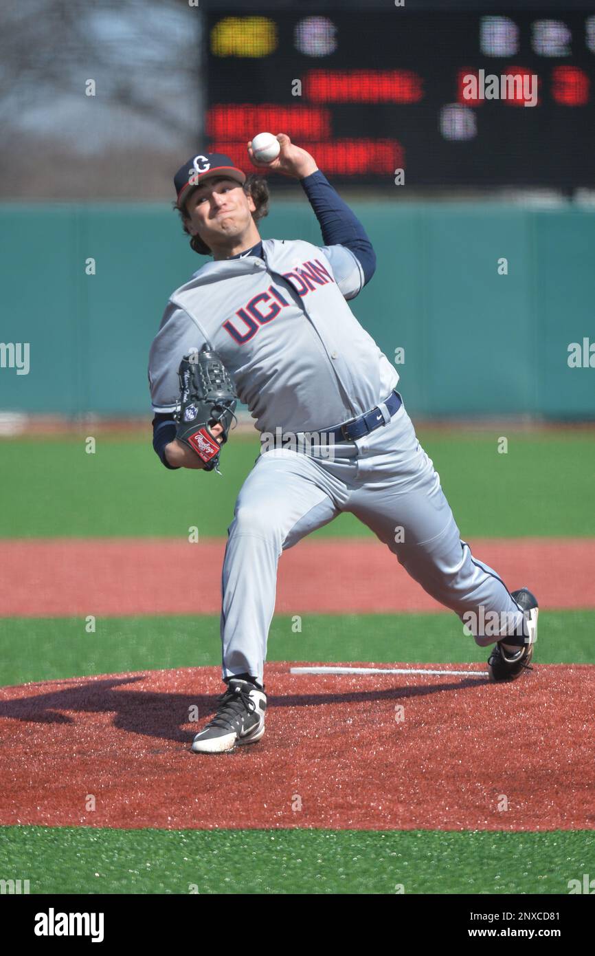 University of Connecticut Huskies pitcher Mason Feole (21) during game ...