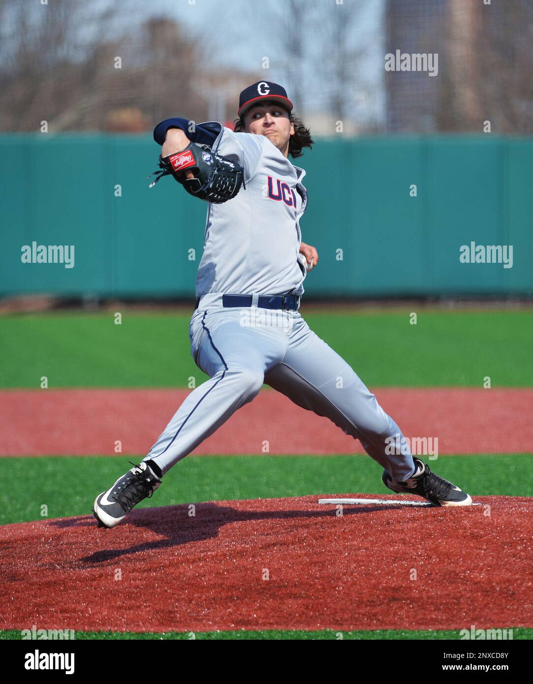University of Connecticut Huskies pitcher Mason Feole (21) during game ...