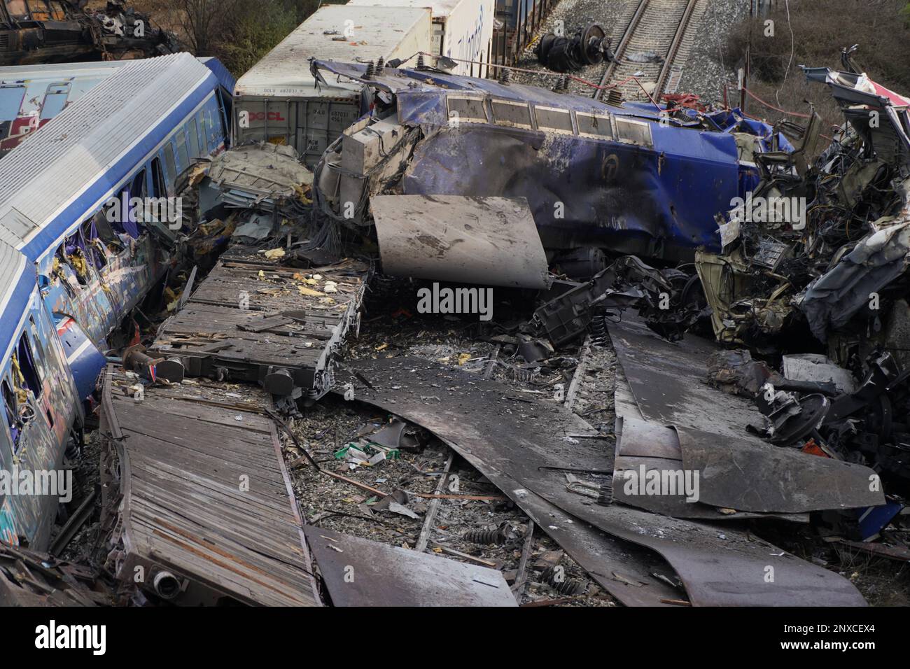 Tempi. 1st Mar, 2023. This photo taken on March 1, 2023 shows the site ...