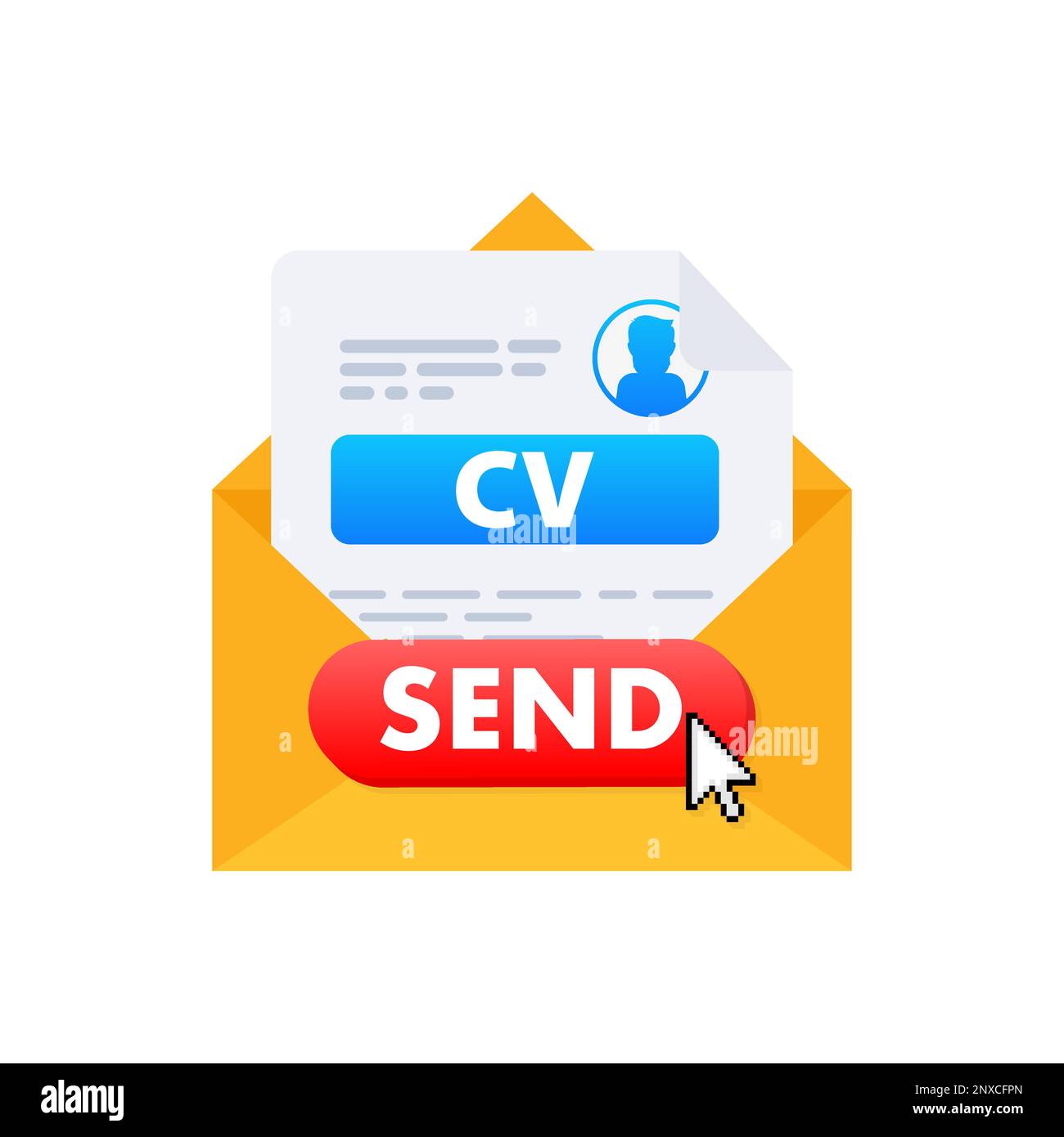 CV fulfilling and sending. Apply for jobs. Upload resume Stock Vector ...