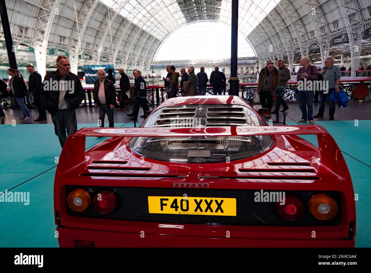 Rear view of a Red, 1989, Ferrari F40, on display at the 2023 London ...