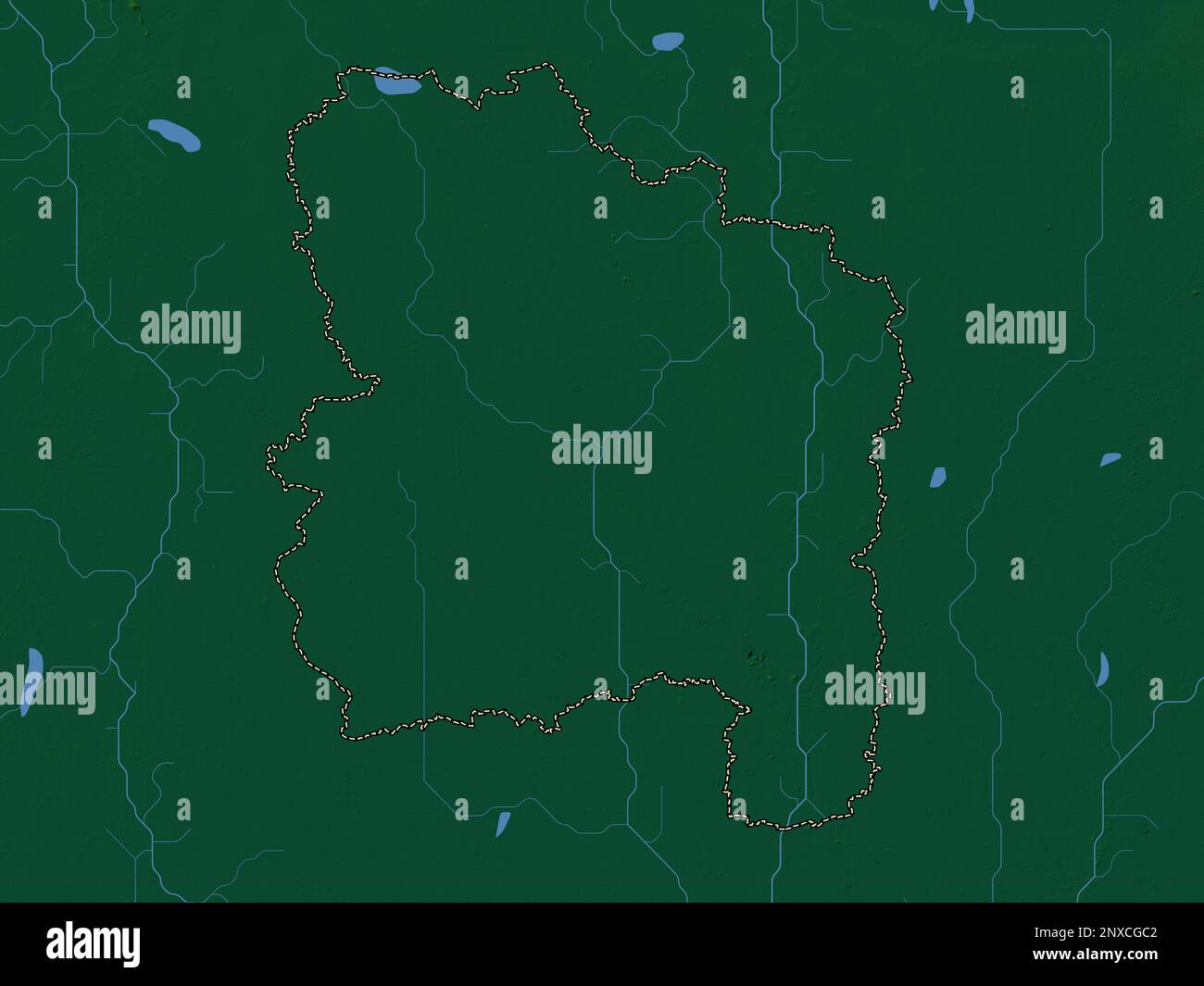 Ang Thong, province of Thailand. Colored elevation map with lakes and ...