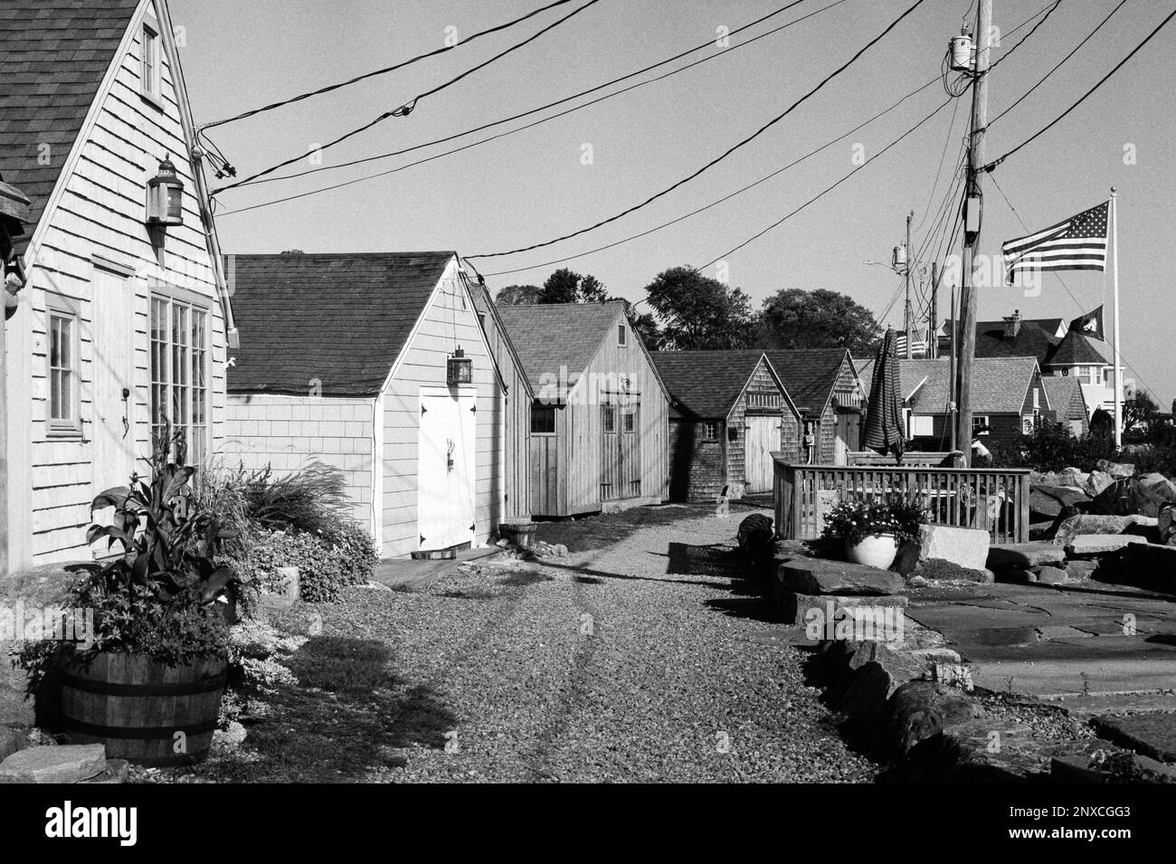 The historic Fish Houses on the Little Boars Head walking path at North ...