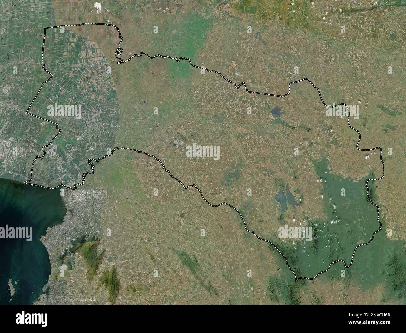 Chachoengsao, province of Thailand. High resolution satellite map Stock ...