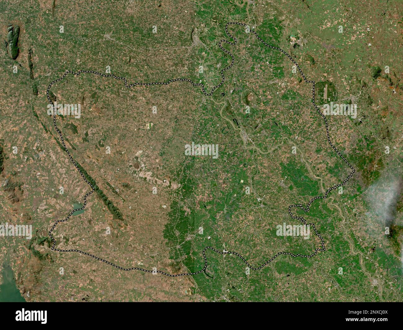 Chai Nat, province of Thailand. Low resolution satellite map Stock ...