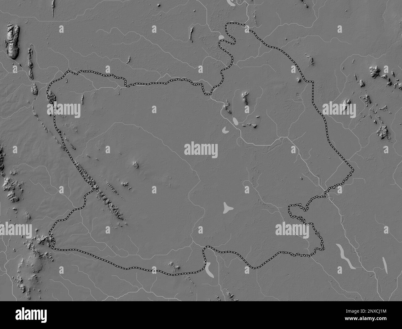 Chai Nat, province of Thailand. Bilevel elevation map with lakes and ...