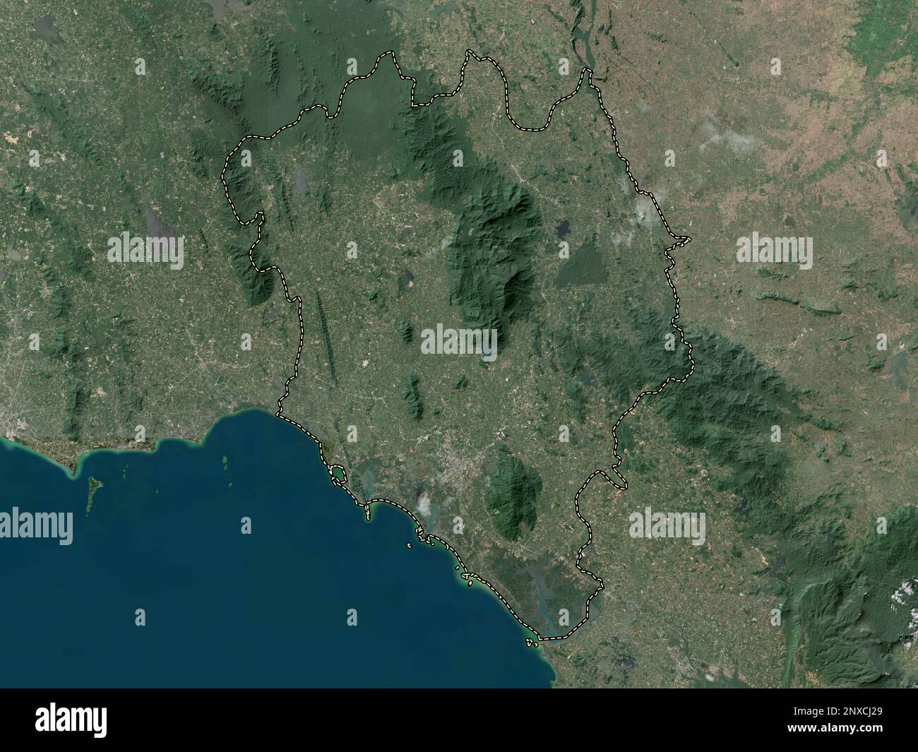 Chanthaburi, province of Thailand. Low resolution satellite map Stock ...
