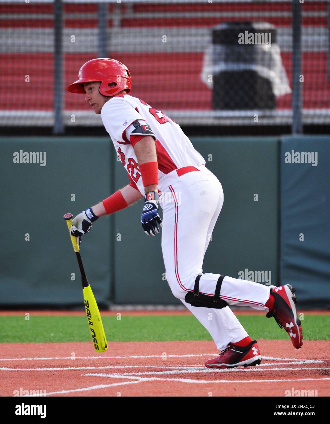 St. John's University Redstorm infielder Luke Stampfl (28) during game ...