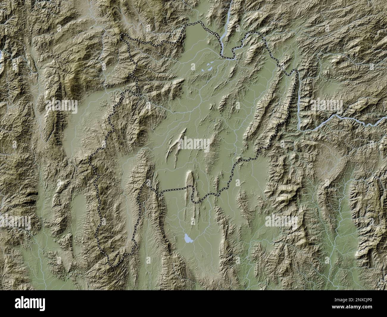 Chiang Rai, province of Thailand. Elevation map colored in wiki style ...