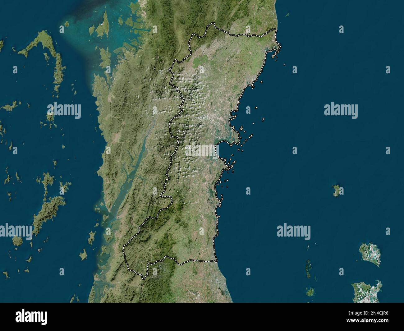 Chumphon, province of Thailand. High resolution satellite map Stock ...