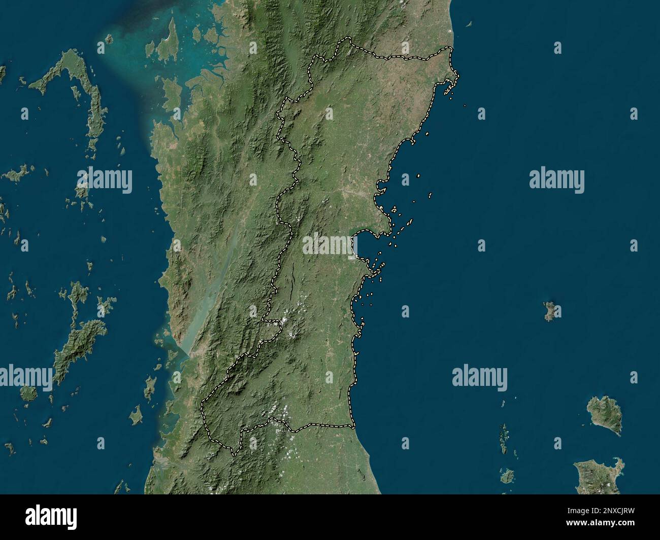 Chumphon, province of Thailand. Low resolution satellite map Stock ...
