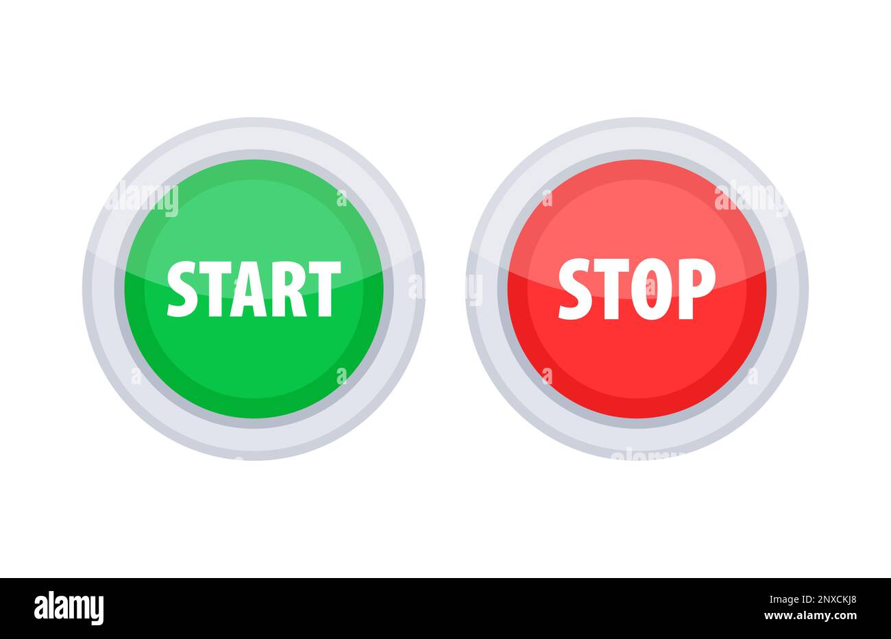 Green Start and Red Stop Button. Press button icon Stock Vector Image & Art - Alamy