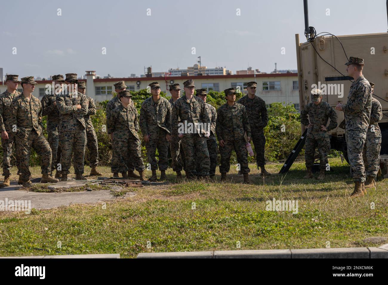 U.S. Marines with Marine Air Control Group (MACG) 18 receive a class on ...