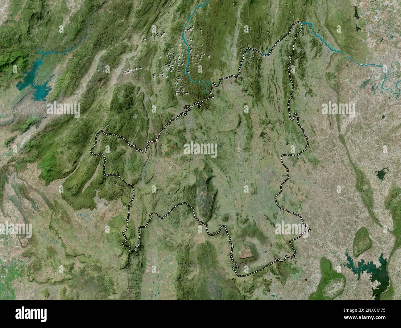 Loei, province of Thailand. High resolution satellite map Stock Photo ...