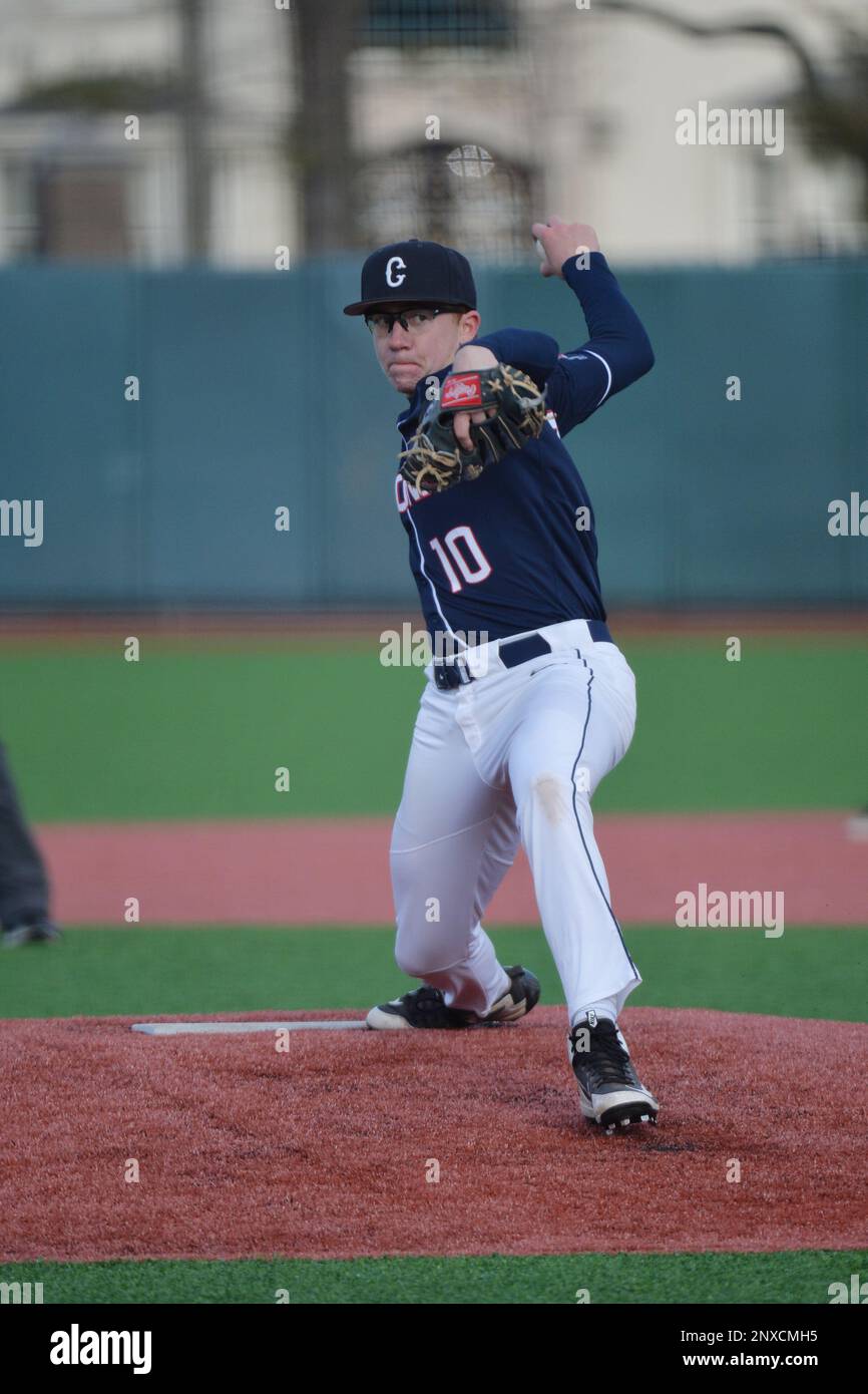 University of Connecticut Huskies pitcher Colby Dunlop (10) during game ...
