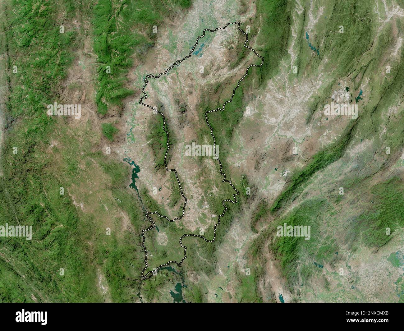 Lamphun, province of Thailand. High resolution satellite map Stock ...