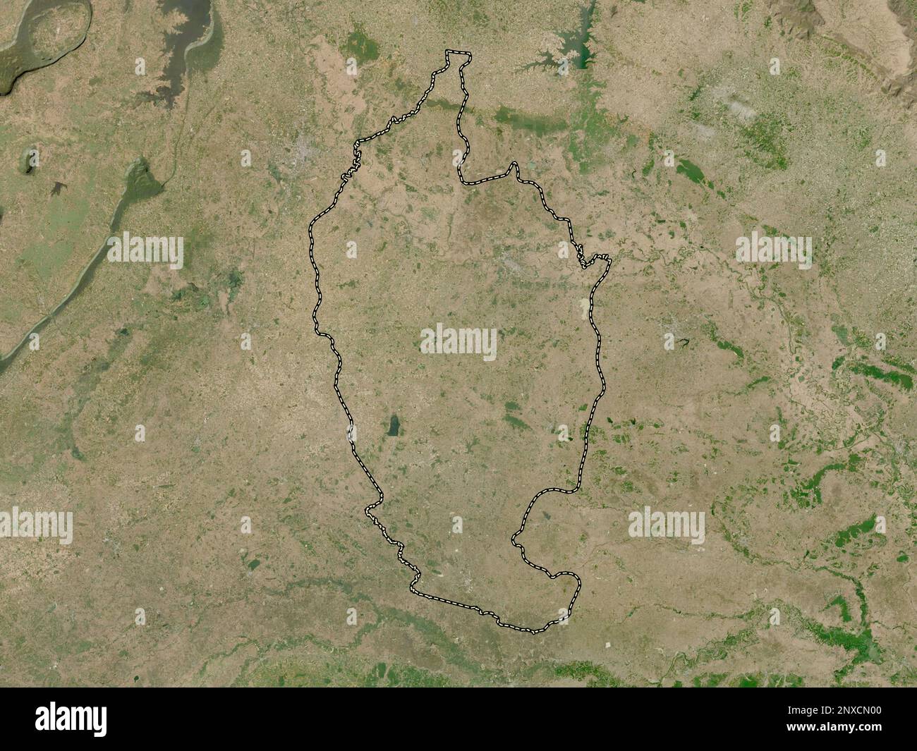 Maha Sarakham, province of Thailand. Low resolution satellite map Stock ...