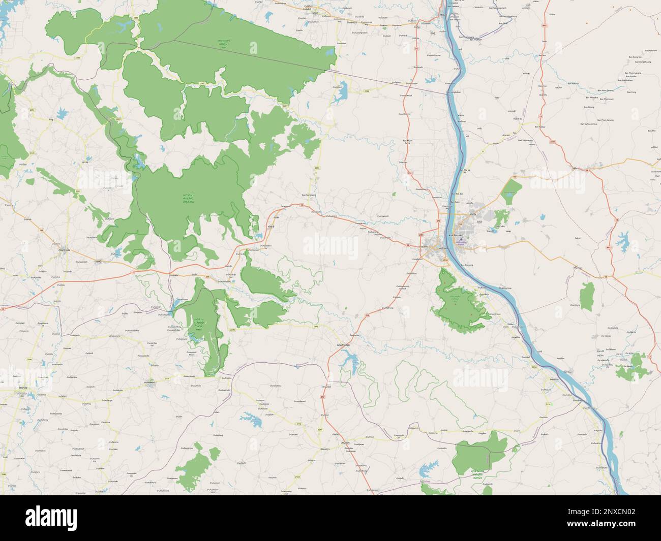 Mukdahan, province of Thailand. Open Street Map Stock Photo - Alamy