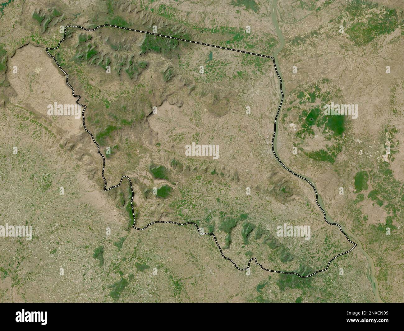 Mukdahan, province of Thailand. Low resolution satellite map Stock ...