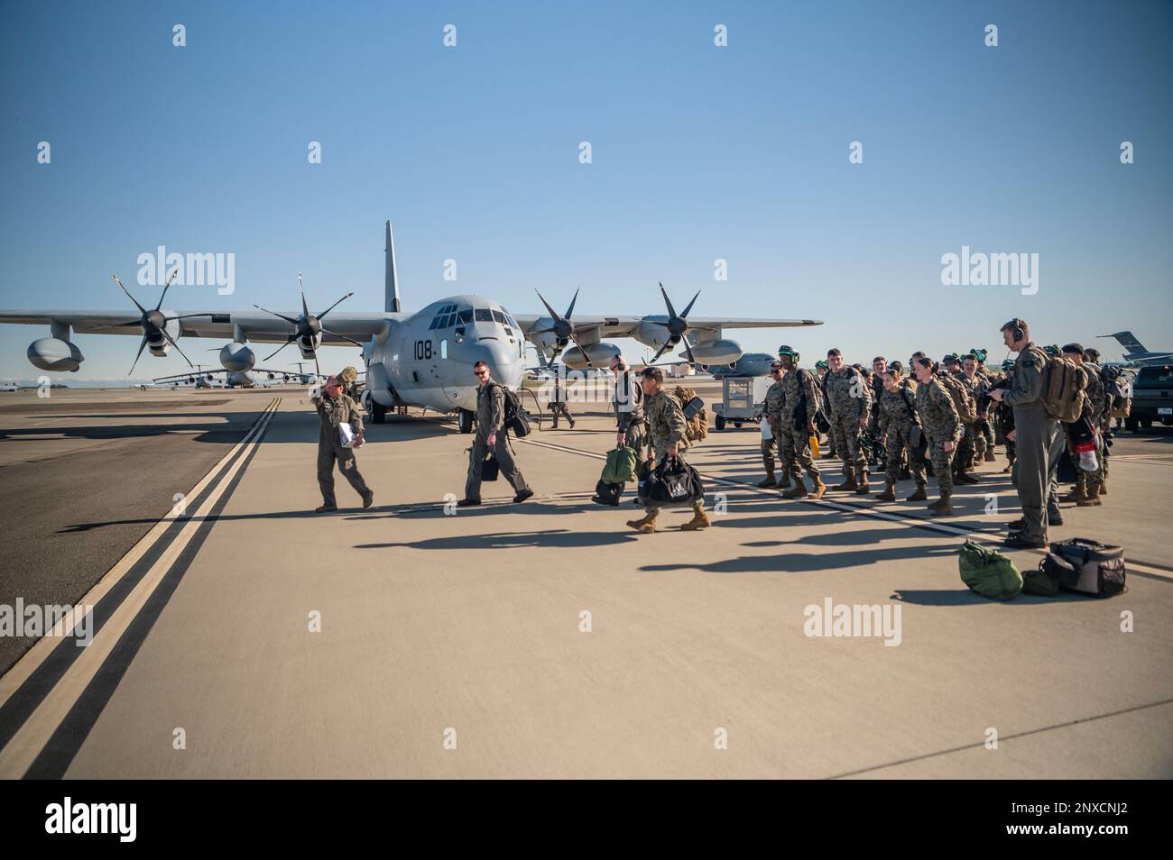 U.S. Marines with Marine Aerial Refueler Transport Squadron (VMGR) 352 ...