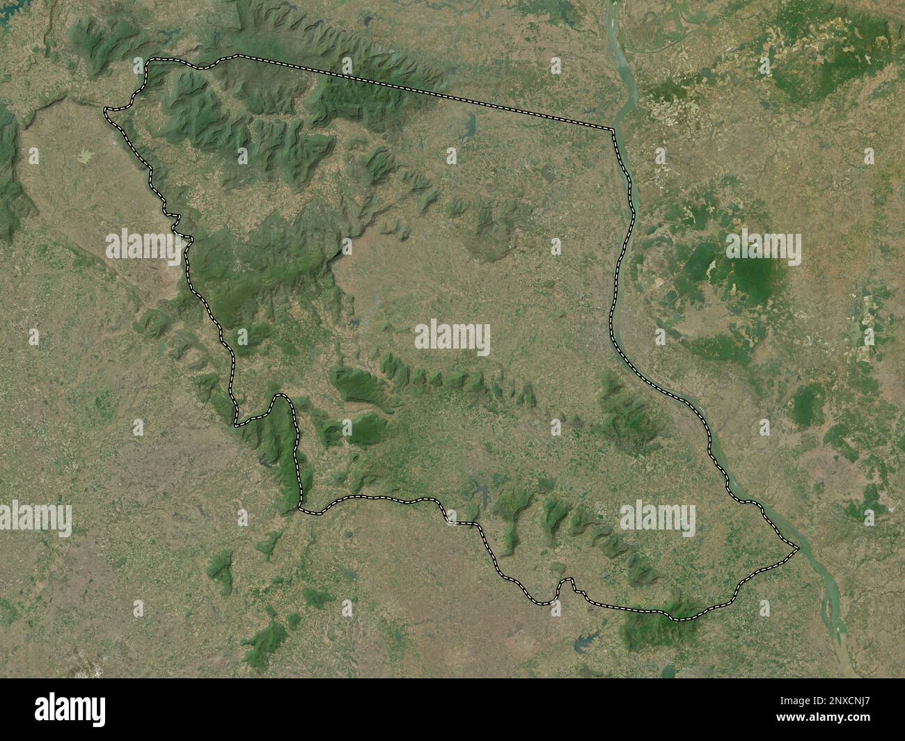 Mukdahan, province of Thailand. High resolution satellite map Stock ...