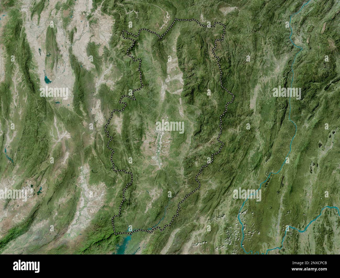Nan, province of Thailand. High resolution satellite map Stock Photo ...
